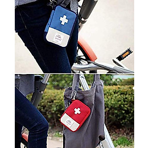 JIAKAI 2 Packs First Aid Bag,Empty First Aid Pouch,Mini Portable Medical Bag for Outdoor Camping Hiking Travel Emergency，Multifunction Emergency Medicine Storage Bag-7x5 inch