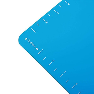 Silicone Dough Mats, Non-Slip Pastry Mats Kneading Mat with Scales Measurement Large Non Stick Kitchen Baking Mat for Rolling Kneading Dough 50 * 70 cm (Blue)