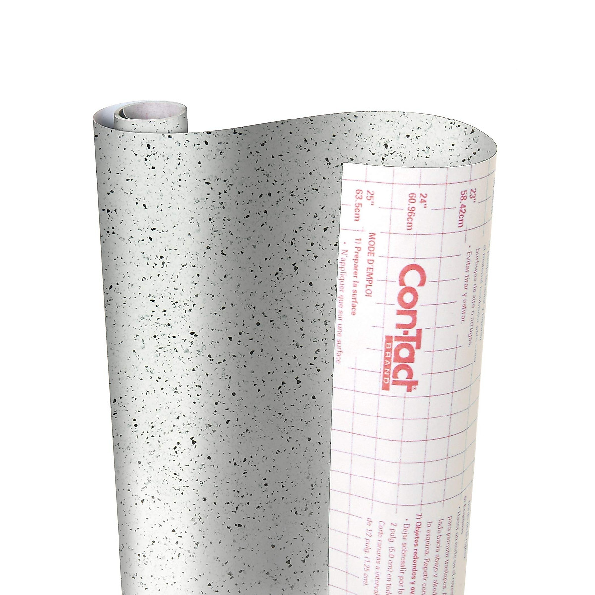 Con-Tact Brand Creative Covering, Self-Adhesive Shelf Liner, Multi-Purpose Vinyl Roll, Easy to Use and Apply, 18'' x 9', Granite Black and White