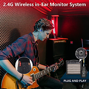 KIMAFUN One Receiver Only Wireless IEM System, Need Transmitter to Work(1RX)