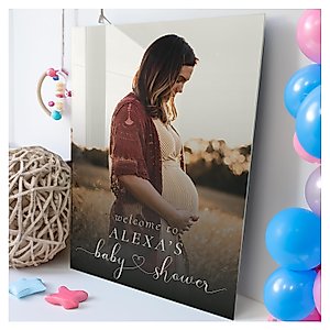 Personalized Baby Shower Welcome Sign with Photo - Custom Baby Shower Photograph Signs - Custom Baby Shower Reception Signs - Upload Your Own Photo (PVC Board)