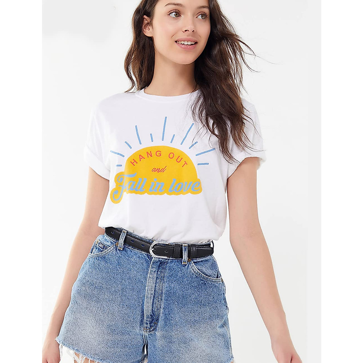 WERFORU Women Leather Skinny Belt for Dress Black Adjustable Waist Belt for Lady (Silver Black,Fit Size 30-34 Inch)