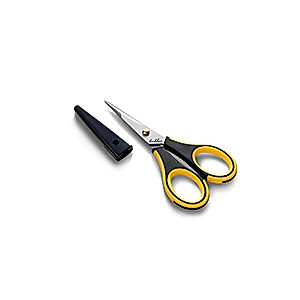 Beaditive Precision Craft Scissors - Stainless Steel Paper Crafting Scissors With Safety Cap - Ultra Sharp Blades & Non-Slip TPR Handles - Adult & Kid Scrapbooking Scissors For Home, Office, School