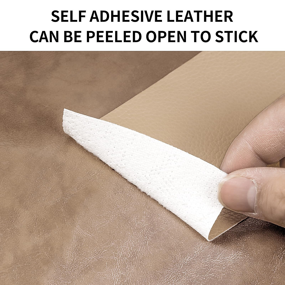 Leather Repair Patch Tape, Light Beige 3 x 61 Inches Self Adhesive Leather Repair Kit for Furniture, Car Seat,Vinyl Leather Repair Kit for Office Chairs, Couch, Sofa, Luggage