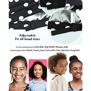 Satin Bonnet for Curly Hair Sleeping Cap for Girls Boys Oversize Extra Large Adjustable Head Scarf Blue