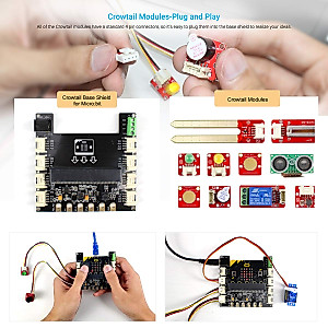 ELECROW Sensor Kit Compatible with Microbit, Crowtail Programming Learning Electronics Kit, Coding Kit for Programmer (Micro:bit NOT Included)