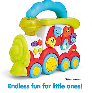 Kidoozie Lights n' Sounds Animal Train, Makes Animal Sounds, Flashing Lights, Enhances Memory, for Children 12 Months and up, Multicolor