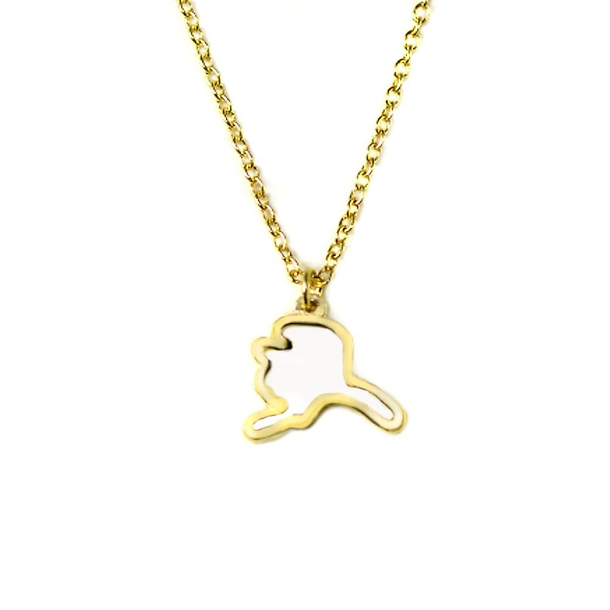 Lucky Feather Texas Shaped State Necklace, 14K Gold-Dipped Pendant on Adjustable 16”-18” Chain