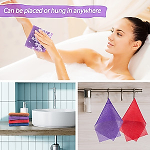 Coldairsoap 4 Pieces African Bath Sponge, African Net Exfoliating Shower Body Scrubber Back Scrubber Skin Smoother for Daily Use