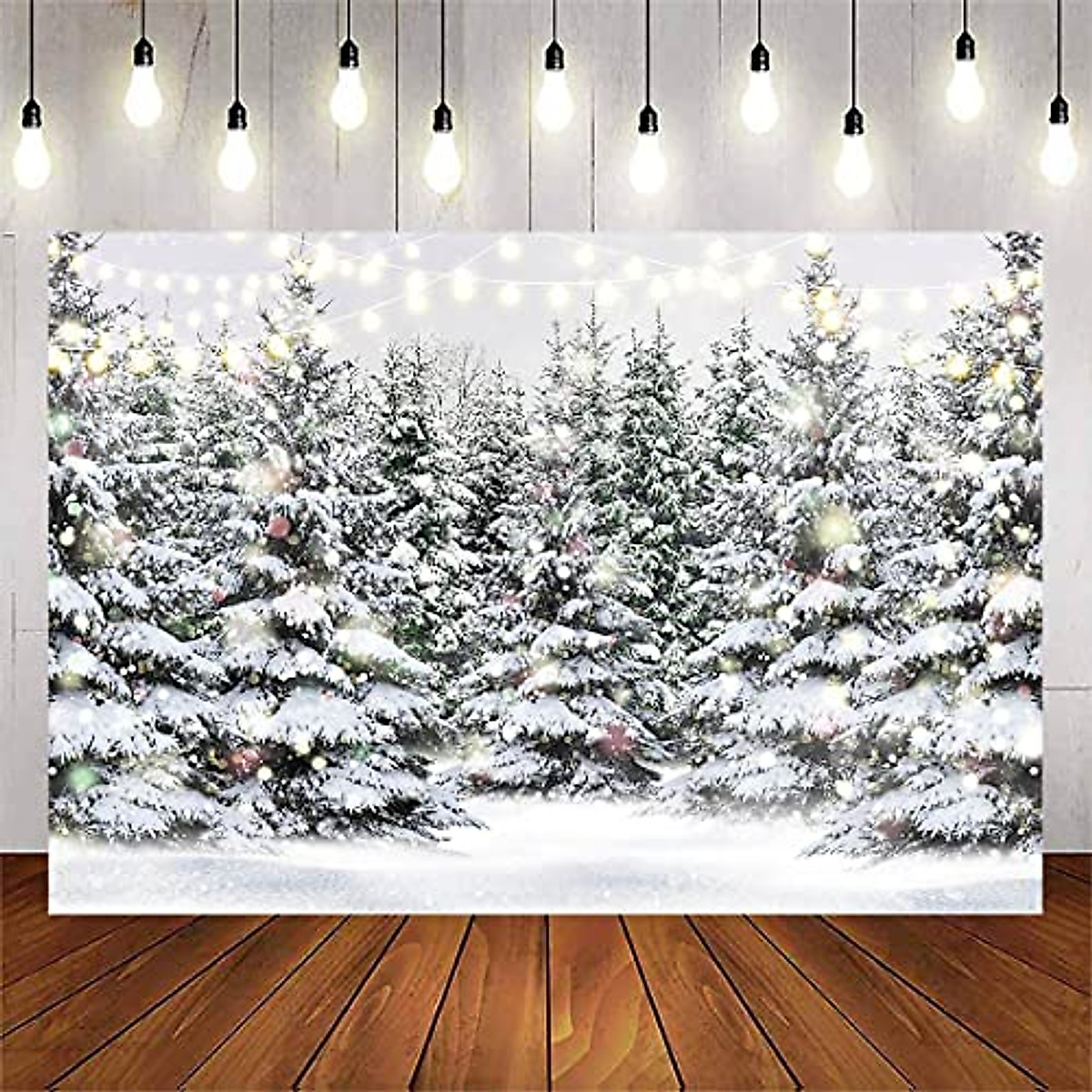 Avezano Winter Backdrop Landscape Forest Snowy Ice Background Let it Snow Christmas Holiday Party Cold Seasonal Natural Banner Studio Supplies Favors Gifts Photobooth Props