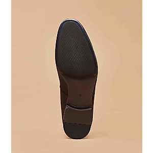 GIFENNSE Men's Dress Shoes Slip-On Loafers Leather Formal Shoes 10US Black