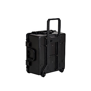 MEIJIA Portable All Weather Waterproof Hard Case, Camera Case with Customizable Fit Foam And Rolling Wheels, 24.8"X23.7"X13.17",Elegant Black