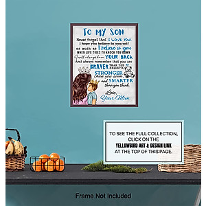 Boys Bedroom Decor - To My Son - Little Boy Kids Room decoration - Baby shower Gift - Blue Nursery Decor - Family Wall Decor Poster - Mom Mother Mexicans Latinx Infant Toddler Child Wall Art & Decor