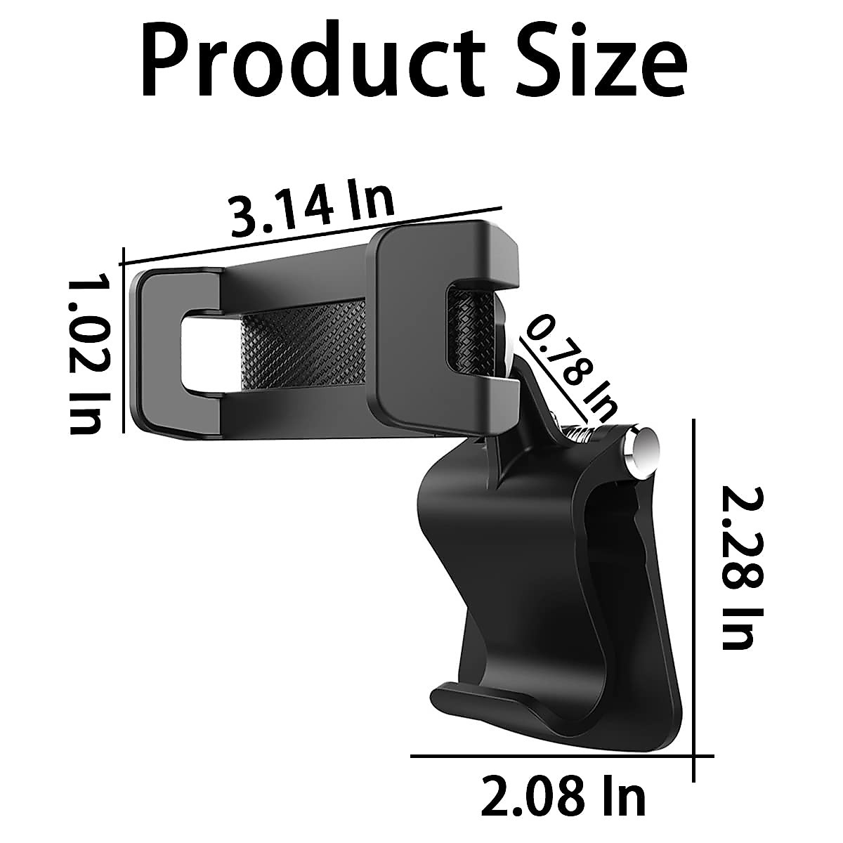 AUCELI Car Phone Holder Mount, Auto Seat Back Hands Free Cell Phone Clip Cradle, Thick Case Friendly, 360° Rotating Adjustable Lock Smartphone Clamp Stand, Car Accessories for Visor, Desk