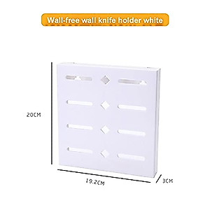 GHTYU Knife Blocks,Fruit Knife Storage Wall Mounted Knife Block, Drainage Design,Knife Rack for Organizing and Storaging Kitchen Knives, Scissors, Metal Utensils (White)