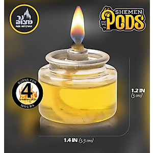 Ner Mitzvah Extra Virgin Olive Oil Shabbat Candles - 4 Hour Olive Oil Candles - 24 Pack Pre-Filled Shabbos Candles with Quick Light Technique