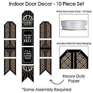 Big Dot of Happiness Roaring 20’s - Hanging Vertical Paper Door Banners - 1920s Art Deco Jazz Party Wall Decoration Kit - Indoor Door Decor