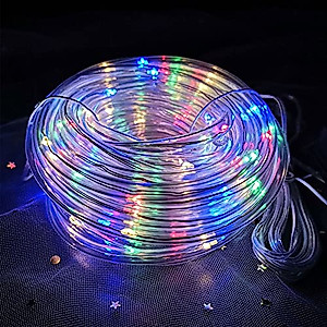 HJHSH Outdoor Solar String Lights, Decorative Lighting Warm White with 8 Modes Festival Lighting Waterproof Multi-Coloured for Patio Home Garden Christmas Parties (Length : 12m, Light : Warm Light)