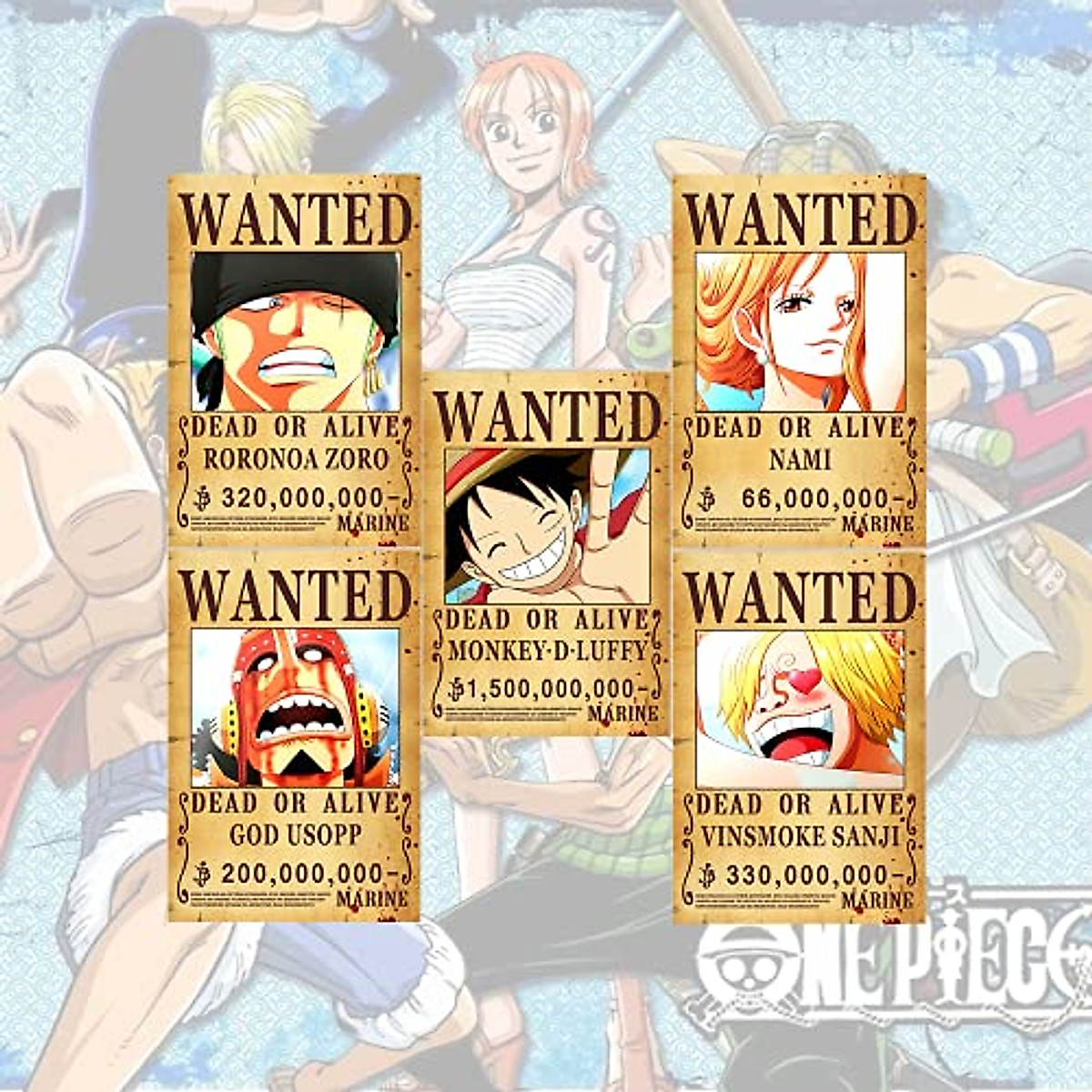FOTNDS 10pcs New Edition 28.5cm×19.5cm OP Pirate Anime Wanted Poster