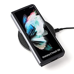 CCSmall Case for Samsung Galaxy Z Fold 3, Premium PU Leather Phone Cover Slim Fashion Design Protective Case for Samsung Galaxy Z Fold 3 GBT Striped Black