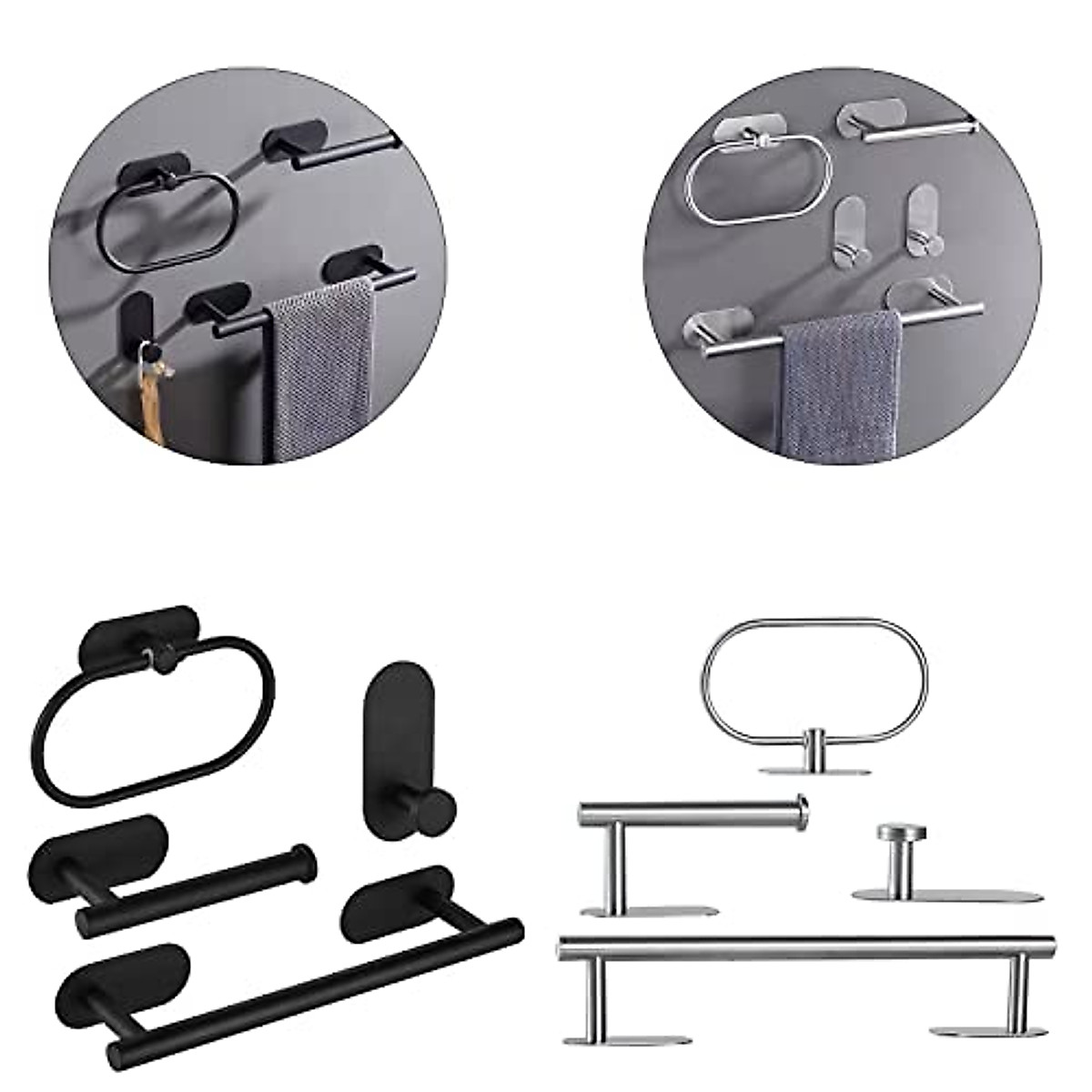 4Pieces Bathroom Towel Rack Large Capacity for Kitchen Bathroom Home Dormitory Towels Holder Space Saving Hand Towel Holder