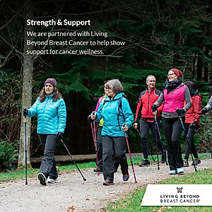 Urban Poling - Urban Poles 4Life - Lightweight, Aluminum Nordic Walking Sticks - Pink & Silver - 1 Pair – for Users 4'2"–6'2" - Collapsible & Adjustable Hiking Gear