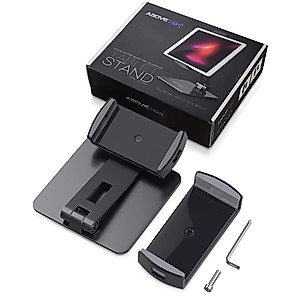 AboveTEK Business Kiosk Aluminum Tablet iPad Stand, 360° Swivel Tablet & Phone Holders for Any 4"-15.6" Display Tablets/Cell Phones/Portable Monitor, Sturdy for Store POS Office (Grey)