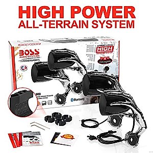 BOSS Audio Systems PHANTOM900 Motorcycle Weatherproof Bluetooth Speaker System - 3 Inch Speakers, Built-In Amplifier, Built-in Bluetooth, Volume Control, Great for ATVs and All 12 Volt Vehicles