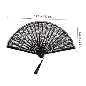 Dance Fans Hand Fan Foldable Sequin Folding Fans Silk Fans Chinese Folding Fan Tassel Fan Spanish Hand Fans Retro Folding Floral Hand Fans Lace Victoria Miss