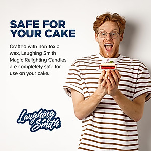 Laughing Smith Magic Relighting Candles - (30 pk) - Trick Happy Birthday Party Decorations for Cakes - Prank Celebration Candle - for Kids & Fun-Loving Adults