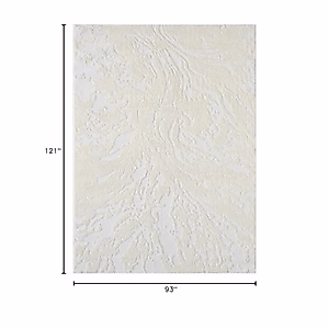 LUXE WEAVERS Abstract Textured Marble Swirl Cream 8x10 Area Rug