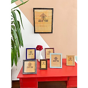 Rustic Wooden Picture Frame 11x14 - Natural Solid Eco Distressed Wood for Wall Hanging Photo Frame - Black Charcoal