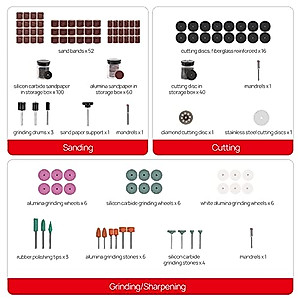 AVID POWER Rotary Tool Accessories Kit 360pcs, Rotary Tool Bits 1/8-inch Shanks Universal Fitment for Easy Cutting, Grinding, Sanding, Sharpening, Carving and Polishing