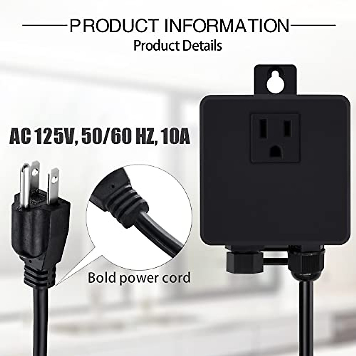 SINKINGDOM Garbage Disposal SinkTop Air Switch Kit with Long Button,Brass Made Cover,UL,Matte Black