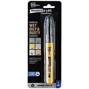 AVERY Marks A Lot UltraDuty Permanent Markers, Chisel Tip, Water Resistant, 1 Black Industrial Marker (29845)