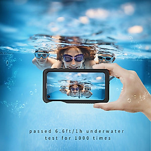 Lanhiem Samsung Galaxy S10e Case, IP68 Waterproof Dustproof Shockproof Case with Built-in Screen Protector, Full Body Sealed Underwater Protective Clear Cover for Samsung S10e, Black