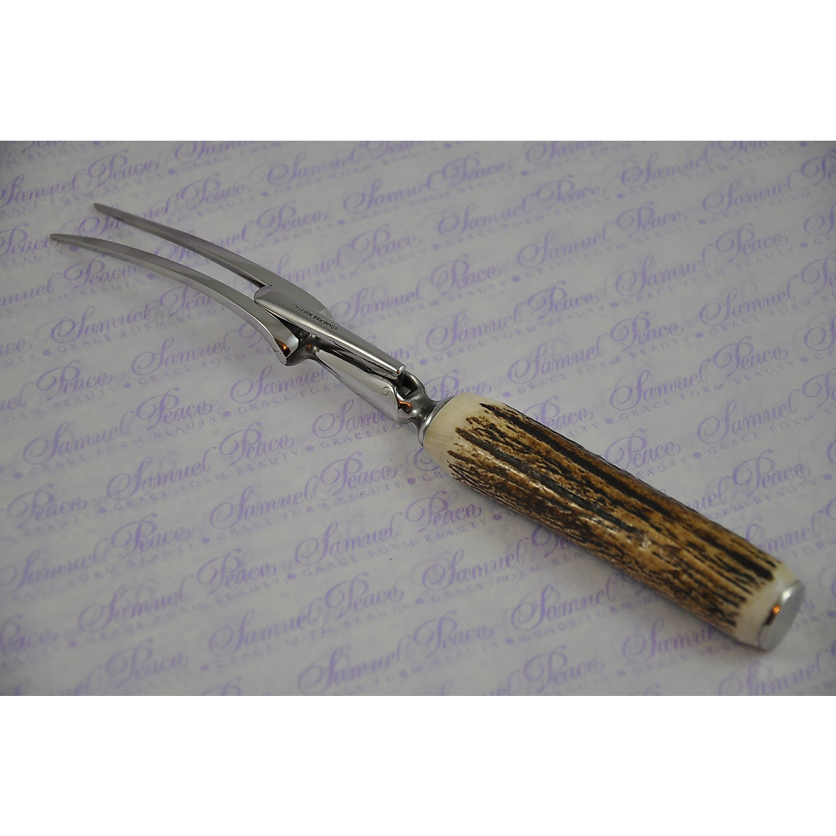 Cased Genuine Genuine Stag Horn/Antler Handle 2 Piece Carving Set Cased Made in Sheffield England