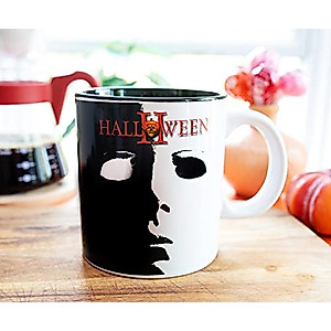 Halloween II Michael Myers Face Ceramic Mug | Large 20-Ounce Coffee Cup For Espresso, Tea