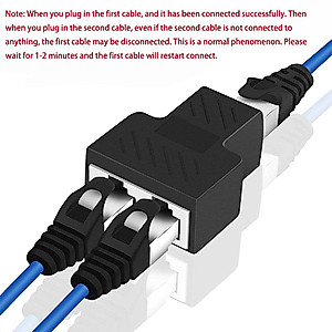 Aoiutrn RJ45 Splitter Adapter, USB 1 to 2 Network Connector Dual LAN Ethernet Socket 8P8C Extender Plug Cable for Cat5, Cat5e, Cat6, Cat7