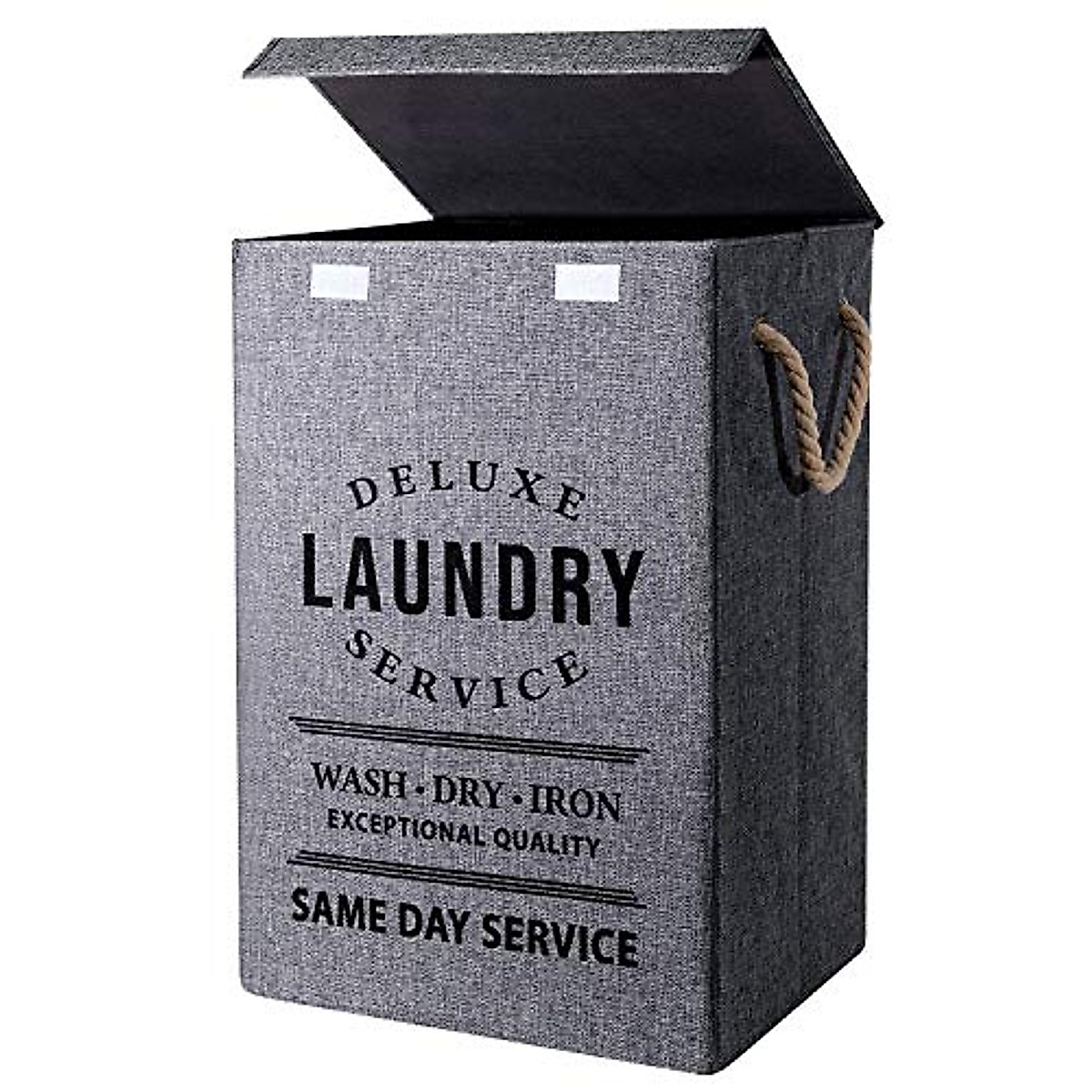 U Trip Laundry Basket with Lid, 85L Large Deluxe Laundry Baskets - Collapsible Foldable Laundry Hamper Big Storage Basket Bin for Clothes Washing Bedroom Organizer Toy Collection (Dark Grey)