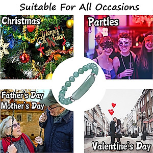 QVVWOPQ Green Aventurine Jade Stretch Bracelet 8mm Natural Healing Gemstone Crystal Energy Charm Bracelet for Womens (Green Aventurine)