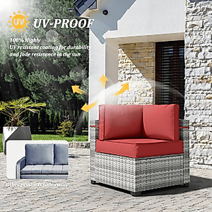 14 Pcs Outdoor Cushion Covers Patio Cushion Slipcovers Replacement Splash Proof with Zipper for Outdoor Furniture, Patio Sofa Couch 3 Sizes, Covers Only