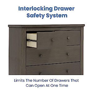 Simmons Kids Paloma 4 Drawer Dresser with Changing Top and Interlocking Drawers - Greenguard Gold Certified, Rustic Grey