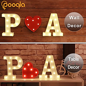 Pooqla LED Marquee Letter Lights Sign, Light Up Alphabet Letter for Home Party Wedding Decoration M
