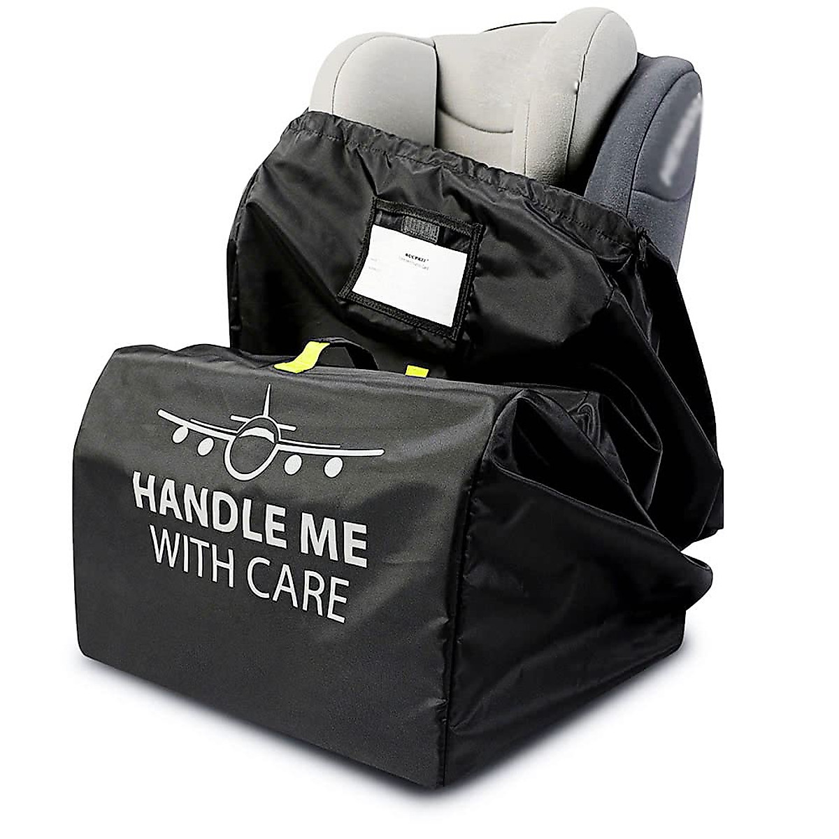 Sucpeii Car Seat Travel Bag ，Durable Backpack for Air Travel Gate Check Bag Foldable Air Travel Cover for Infant Carriers,Car Seats,Baby Stroller,Fluorescent