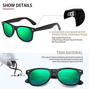 FEIDUSUN Sunglasses Men Polarized Sunglasses for Mens and Womens,Black Retro Sun Glasses Driving Fishing UV Protection