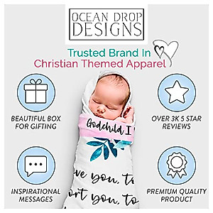 Ocean Drop Designs 100% Cotton Baby Blanket - Muslin Swaddle Blankets, Baby Swaddle, Newborn Swaddle, Receiving Blankets, Gender Neutral Baby Gift, Christian Baby Gifts, Baptism Gifts for Boys & Girls