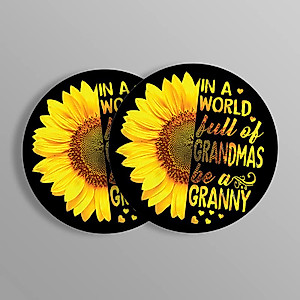 in A World Full of Grandmas Be A Granny | Sunflower |Great Gift Idea|Single |5 Inch Magnet | Made in The USA | Car Auto Tool Box RefrigeratorMagnet | MAG11523