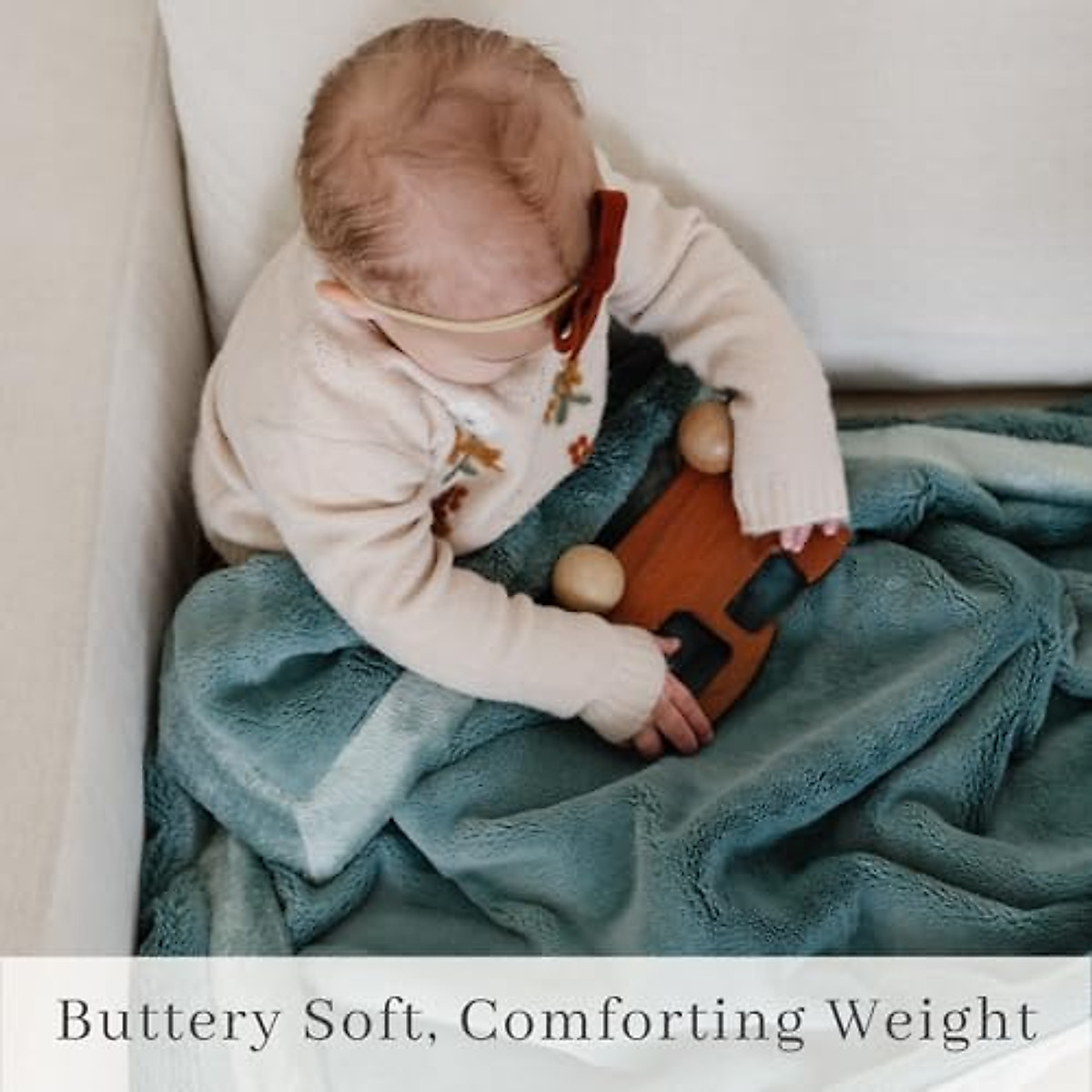 SARANONI Security Blankets for Babies Super Soft Boutique Quality Lush Luxury Baby Blanket (Mini 15" x 20", Eucalyptus)