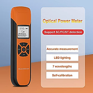 Optic Power Meter -70~+10 dBm Fiber Light Meter for Testing 7 Calibrated Wavelengths Rechargeable